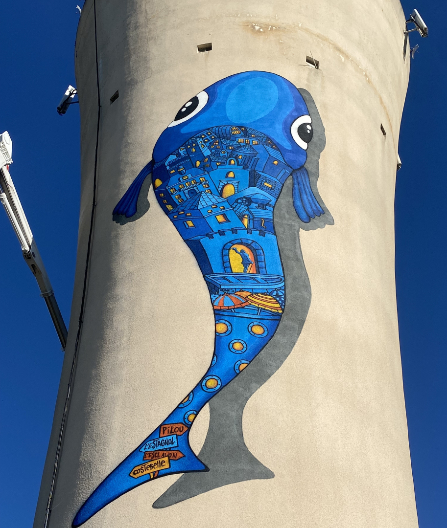 Villeneuve-lès-Maguelone : Oups transforme le château d'eau en oeuvre d'art - En Commun